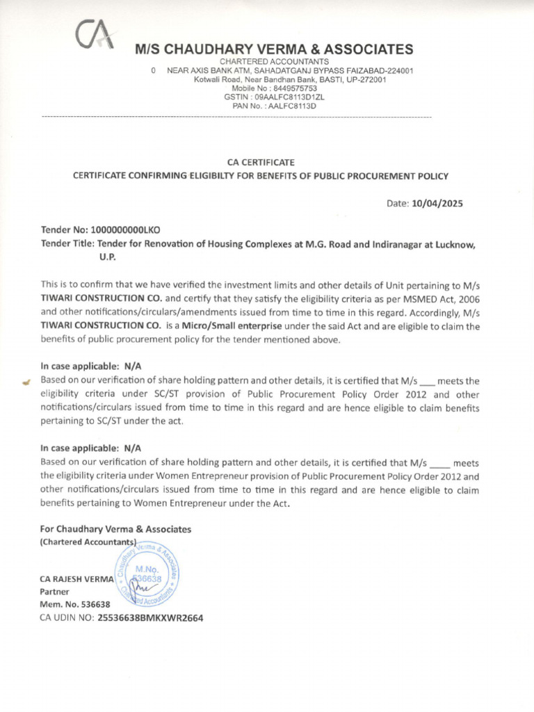 CA Certificate | PDF