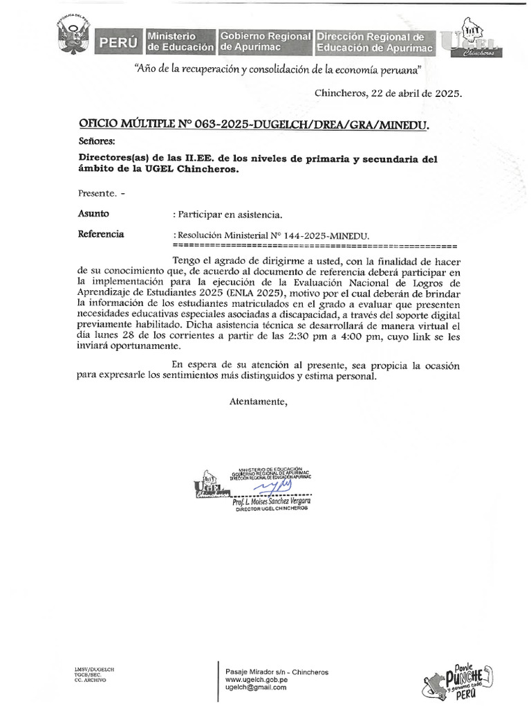 Oficio Mul 063 | PDF