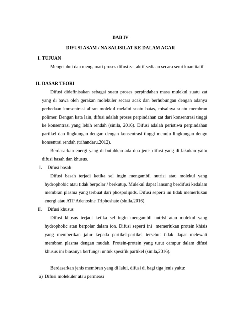 Difusi Asam Salisilat dalam Agar | PDF