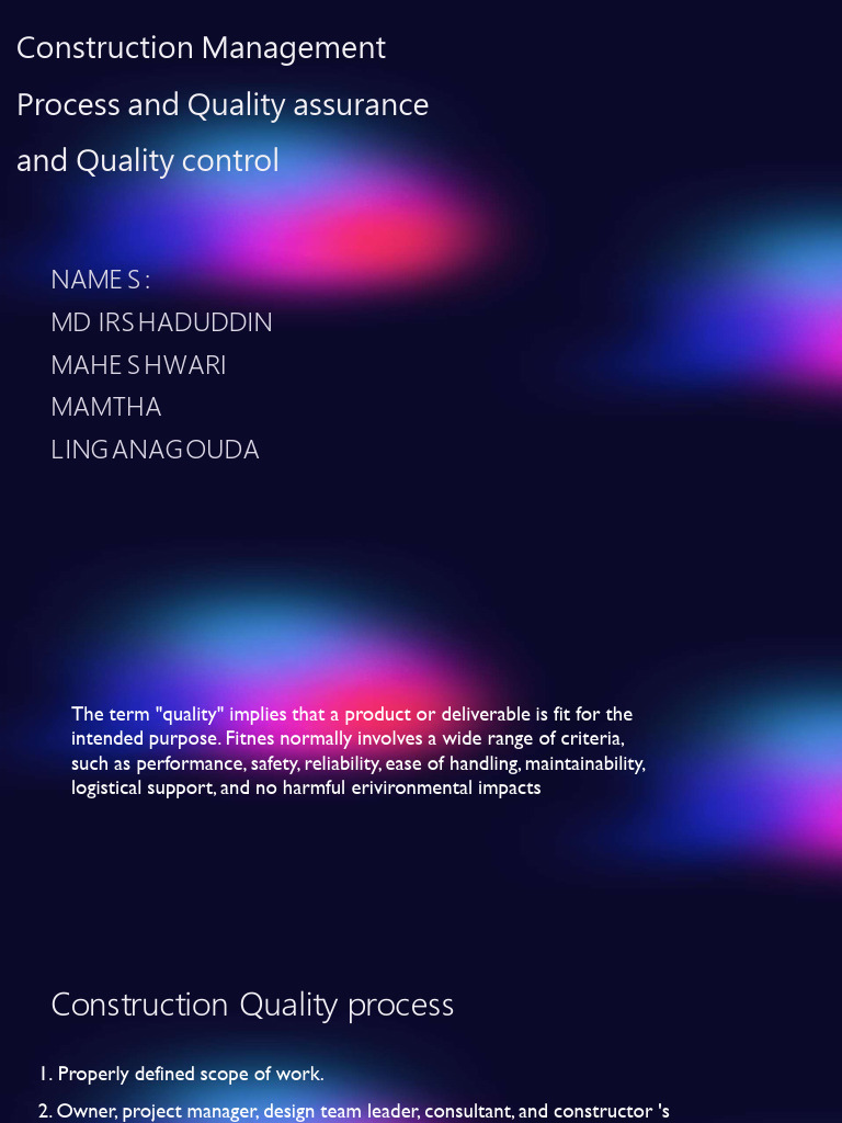 Construction Quality Management Guide | PDF | Quality Assurance ...