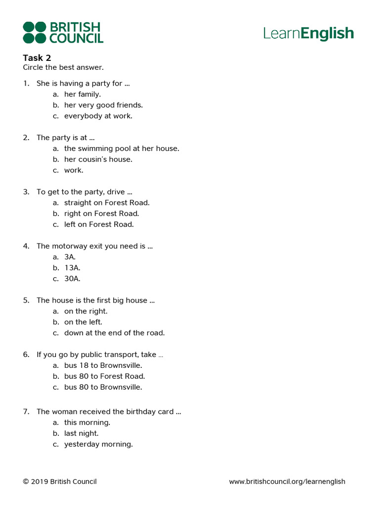 LearnEnglish Listening A2 An Invitation To A Party 2 3 | PDF