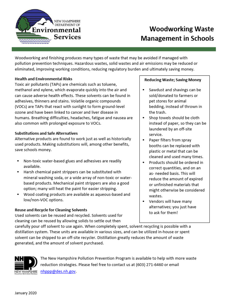 Woodwork Waste MGT Schools | PDF | Waste | Volatile Organic Compound
