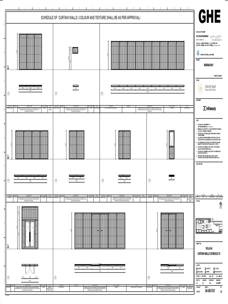 Curtain Walls Schedule for Villa A4 | PDF | Door | Components