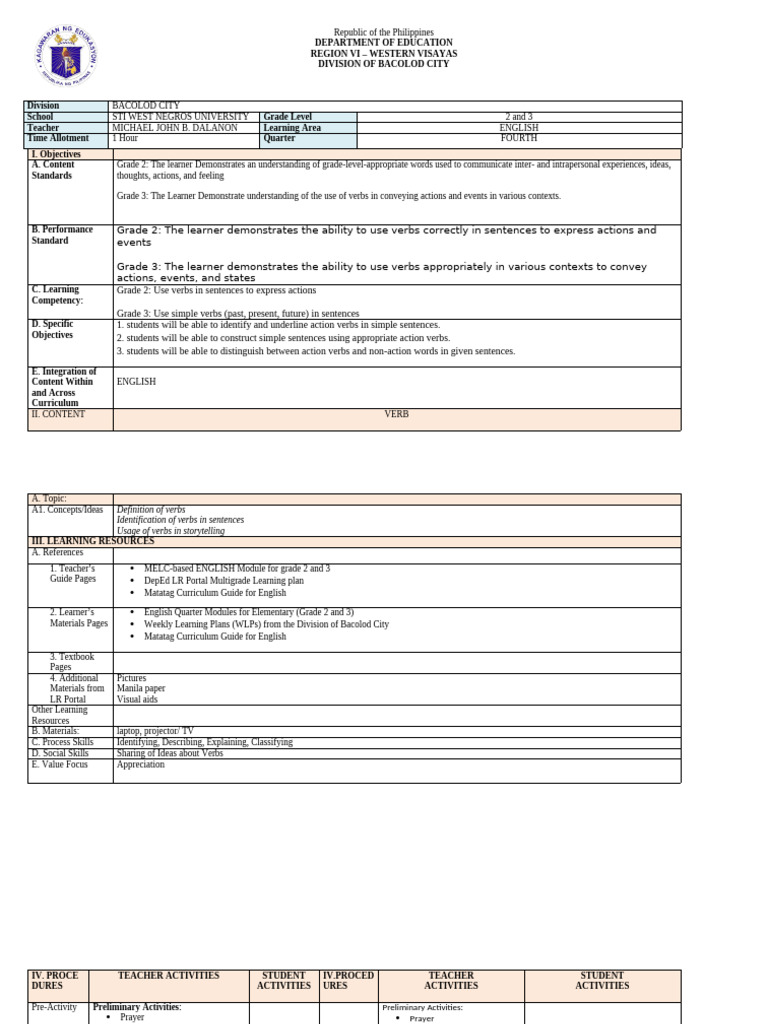 Multigrades Matatag Curriculum Lp (2) | PDF | Learning | Curriculum