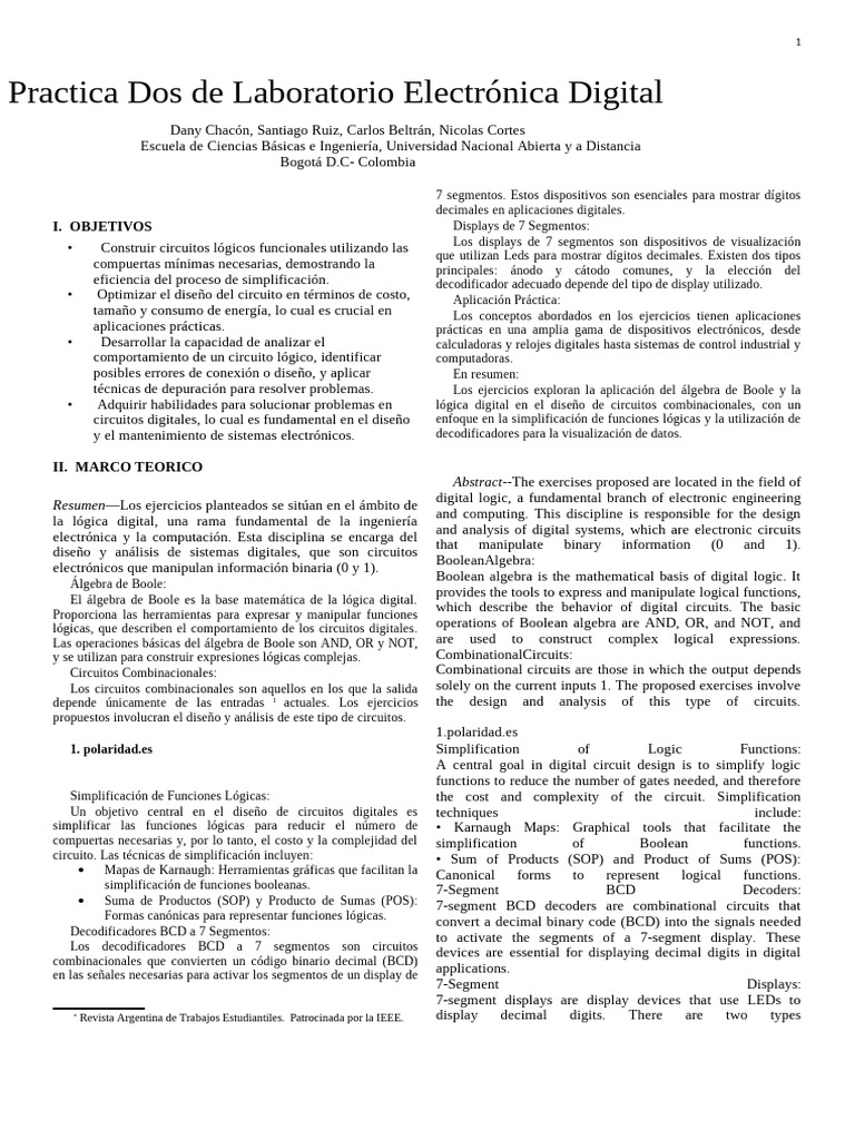 Practica - 2 - Laboratorio 2 | PDF | Puerta lógica | Informática