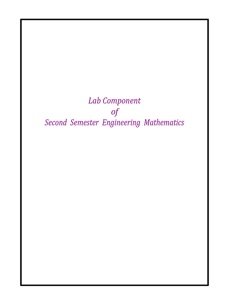 Lab Manual Engineering Maths 2 VTU | PDF | Gradient | Linear Algebra