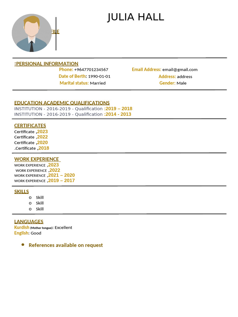 Julia Hall: Personal Profile | PDF