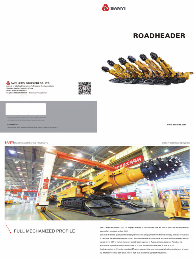 Roadheader Specifications | PDF
