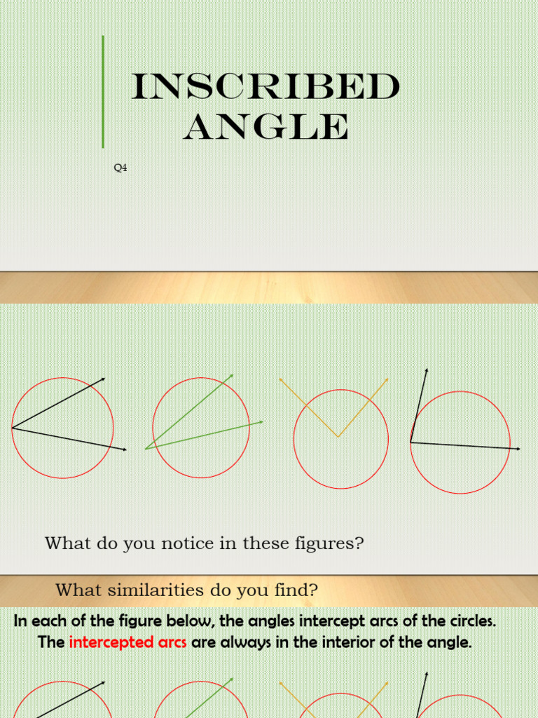 Inscribed Angles4 | PDF | Angle | Geometric Measurement