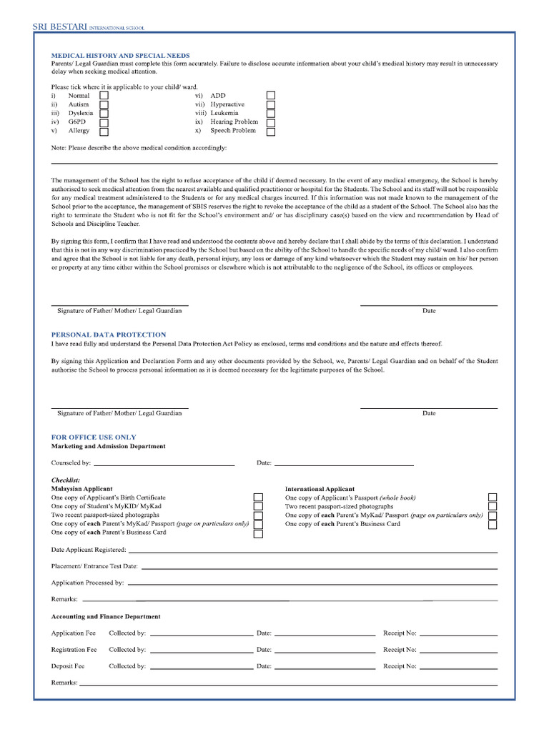 3. SBIS Application Form (Full) | PDF