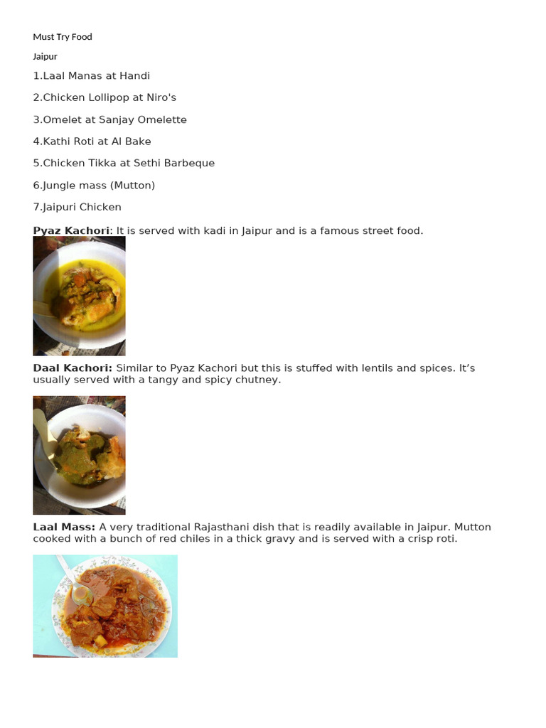 Must Try Food | PDF