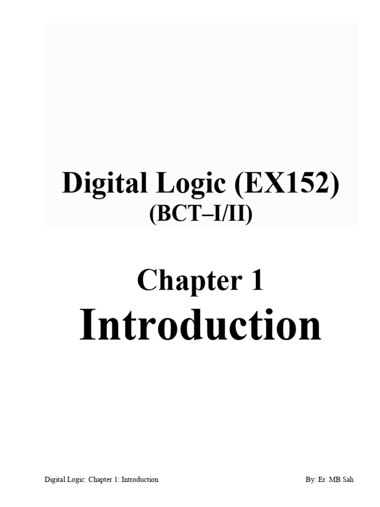 Digital Logic Chapter 1 Introduction | PDF | Integrated Circuit | Subtraction