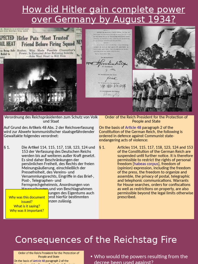 1 Setting Up The Nazi Dictatorship RF and Beyond | PDF | Adolf Hitler ...