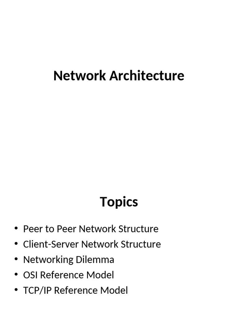 Network Architecture | PDF | Computer Network | Osi Model