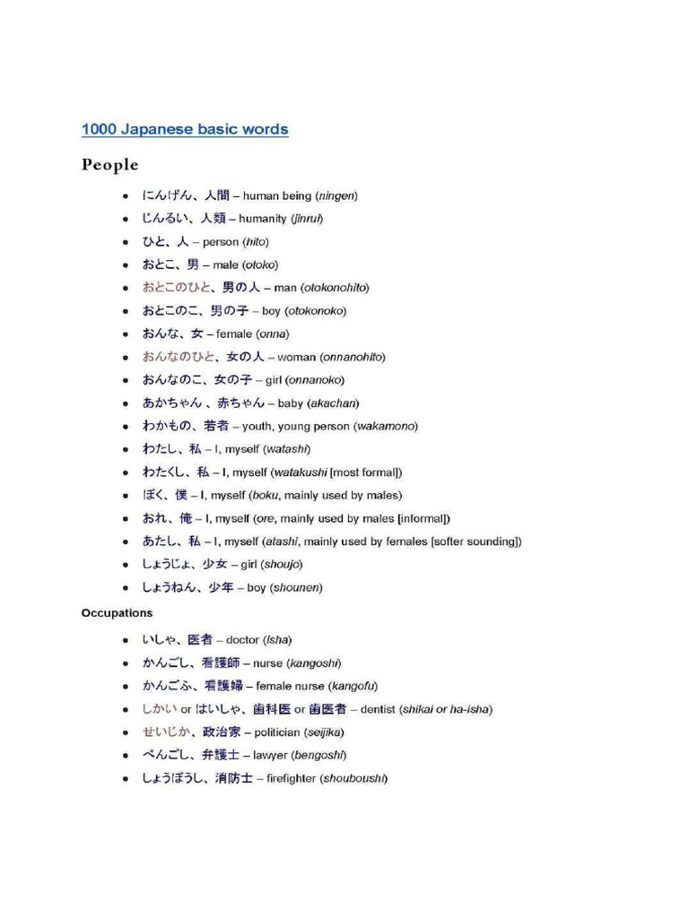 JP Words | PDF