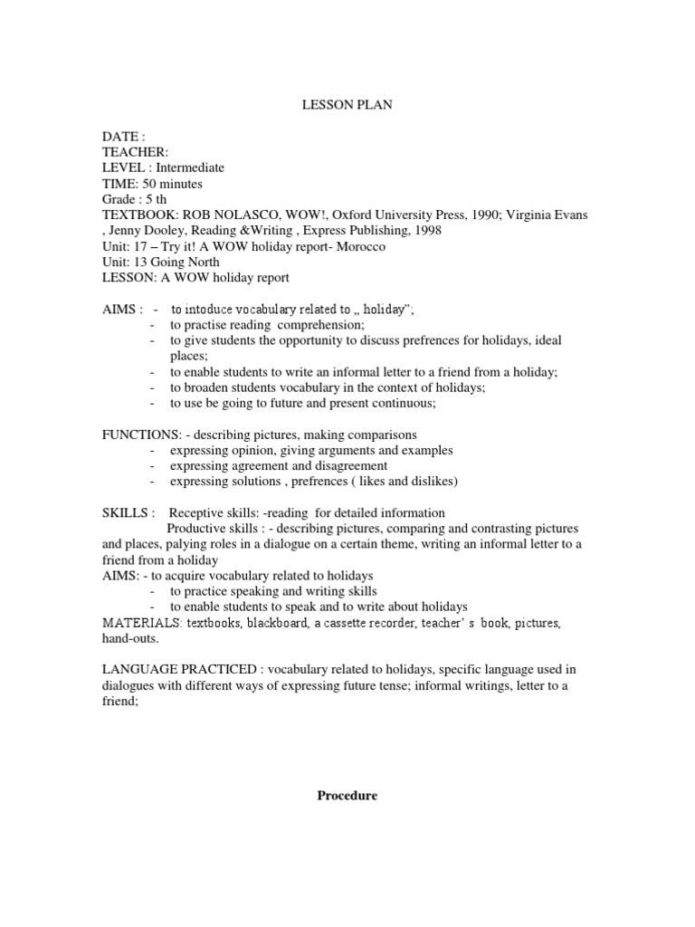 Lesson Plan Vocabulary | PDF | Lesson Plan | Vocabulary