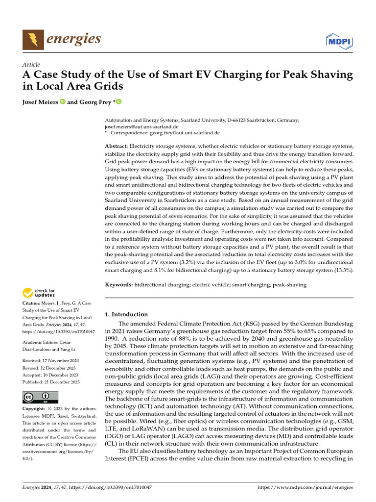 Smart EV Charging for Peak Shaving | PDF | Electrical Grid | Electric ...