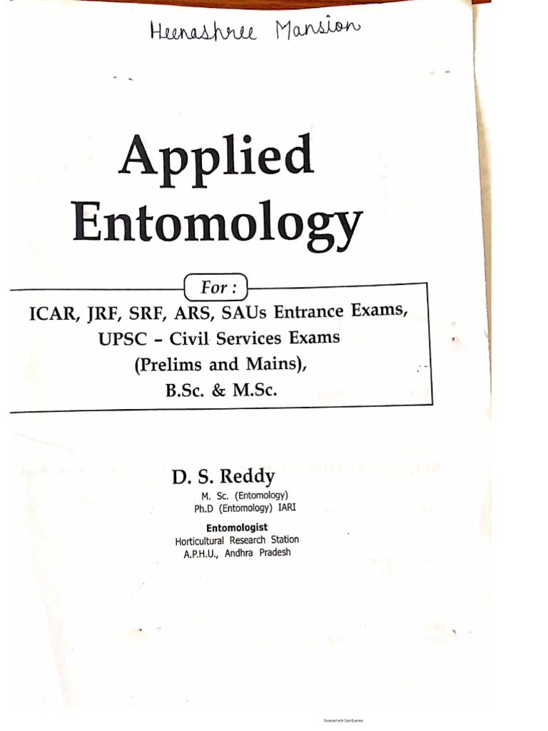 D.S.reddy Applied Entomology | PDF