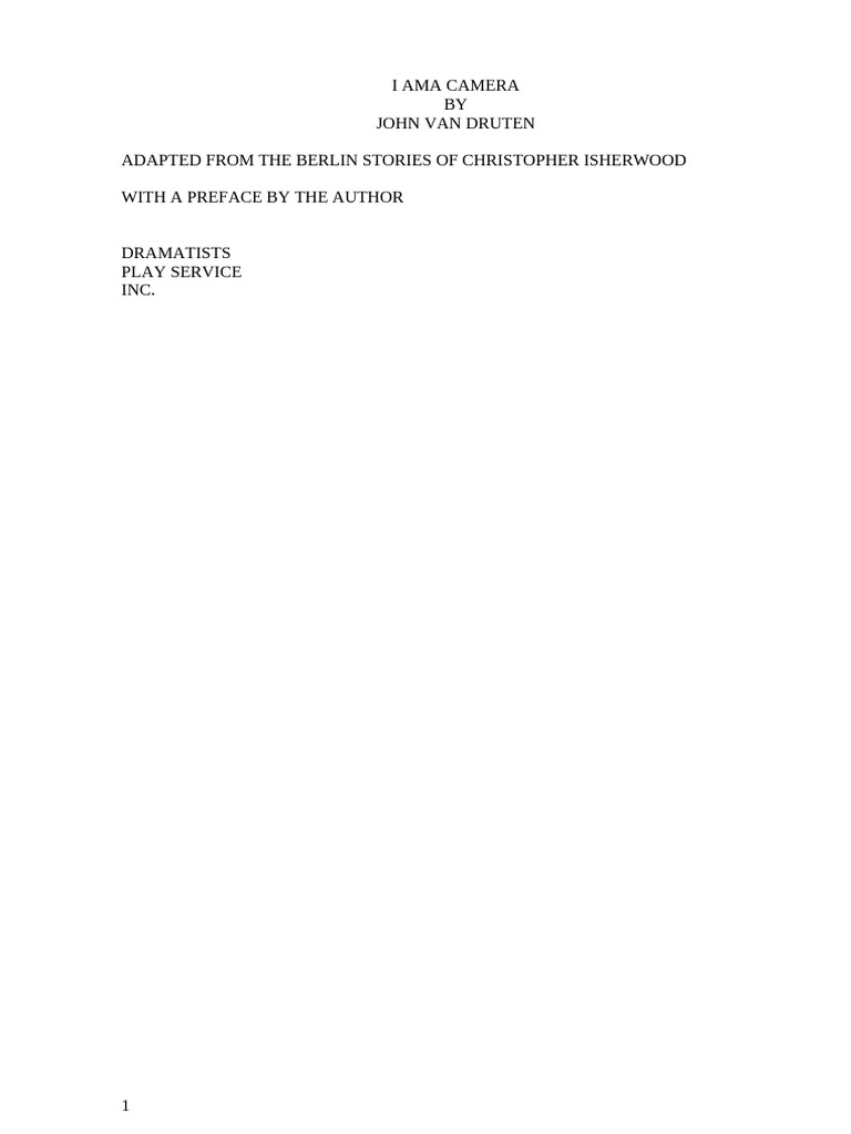 I Am A Camera - FullPlay | PDF