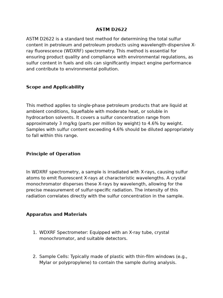 ASTM D2622 WDXRF in Easy Words. | PDF | Calibration | Applied And ...