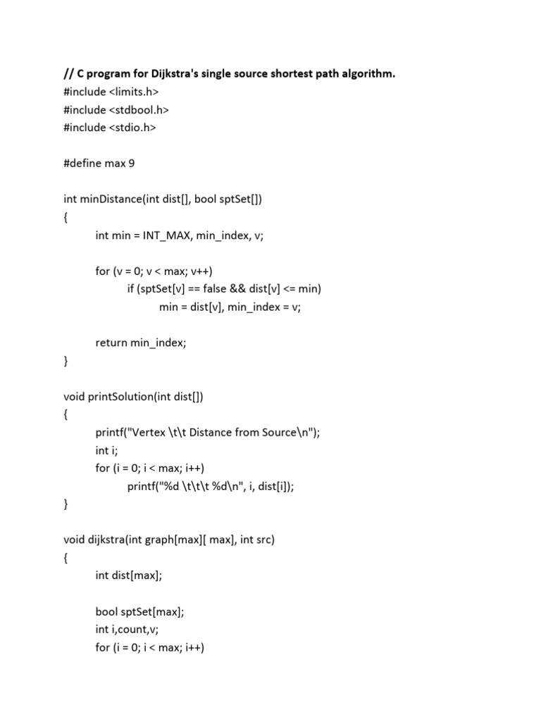 C Program For Dijkstra & HAsh Table | PDF | Computer Science | Computer Programming