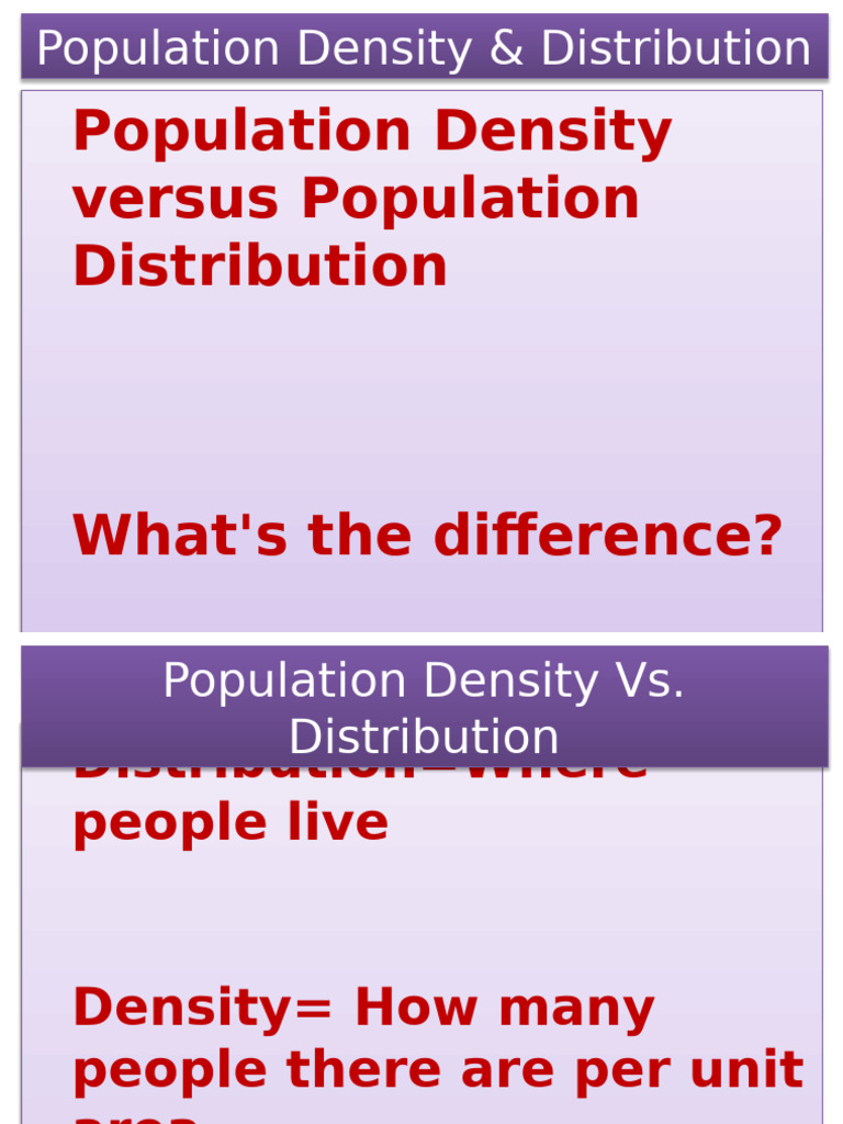 Difference Between Density and Distribution | PDF | Desert | Population ...