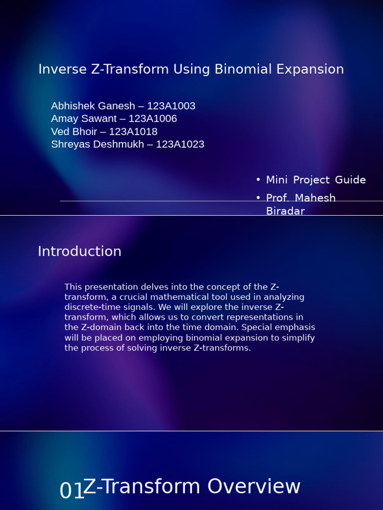 Inverse Z-Transform with Binomial Expansion | PDF | Applied Mathematics ...