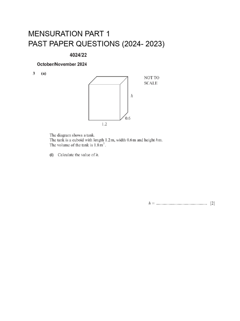 MENSURATION PART 1 | PDF