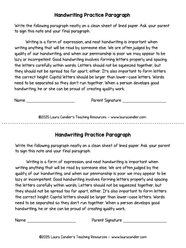 Neat Handwriting Practice Paragraph | PDF
