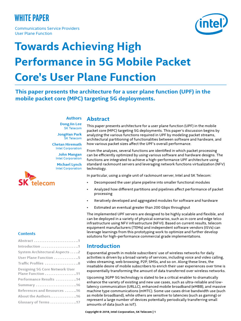 Optimizing 5G User Plane Function Architecture | PDF | Computer Network ...