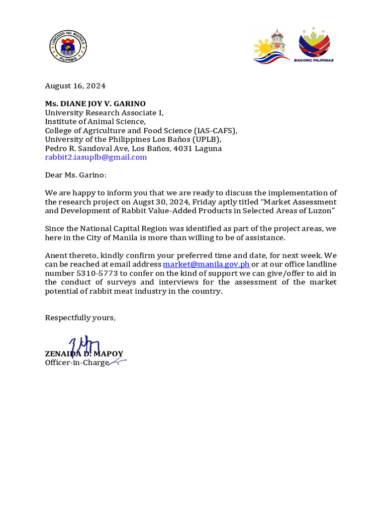 Letterv Reply Garino Ias Cafs Uplb | PDF