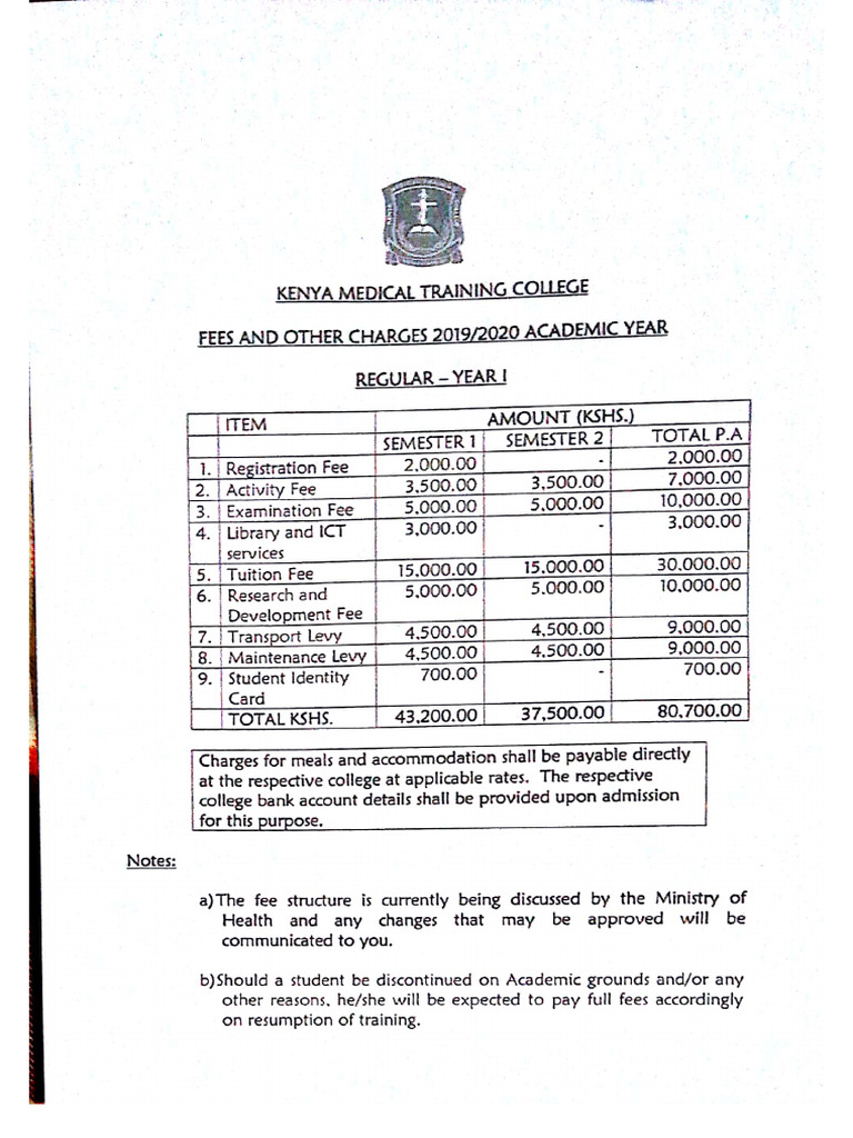 Fee Structure Regular 2019-2020 | PDF