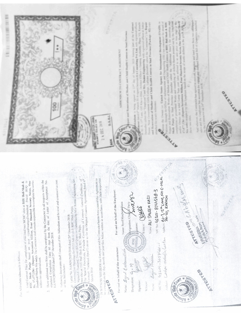 Addendum To Contract - Damas Engineering | PDF