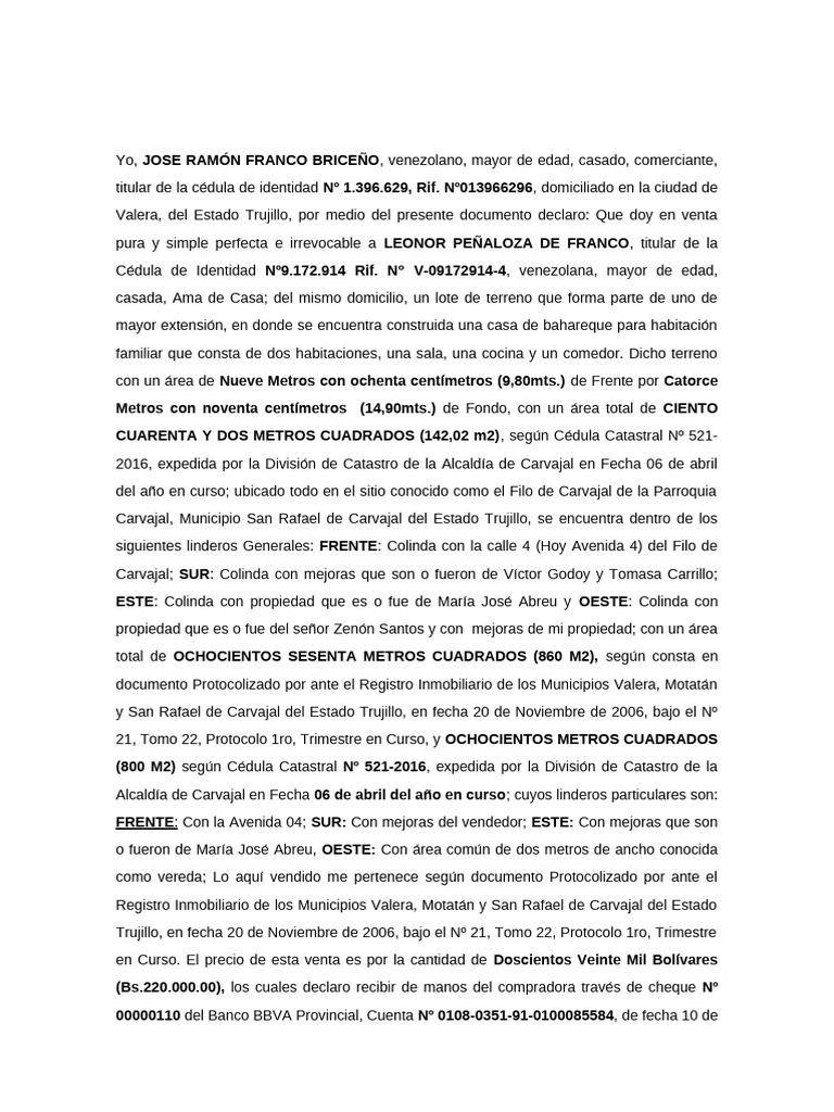 COMPRA VENTA LEONOR | PDF