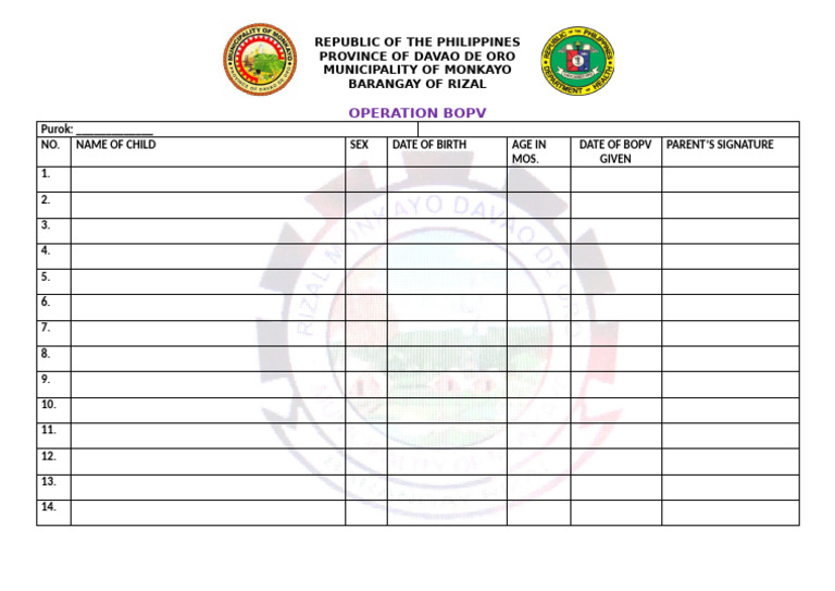 BOPV FORM | PDF
