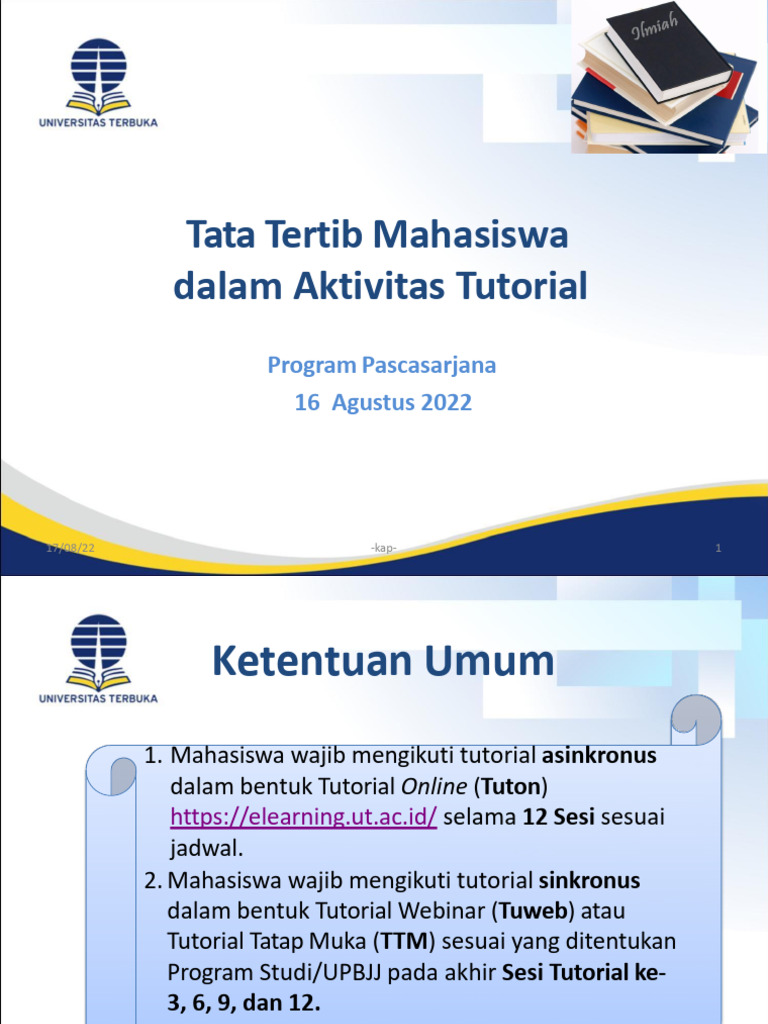 Tata Tertib Mahasiswa PPs Dalam Aktivitas Tutorial | PDF