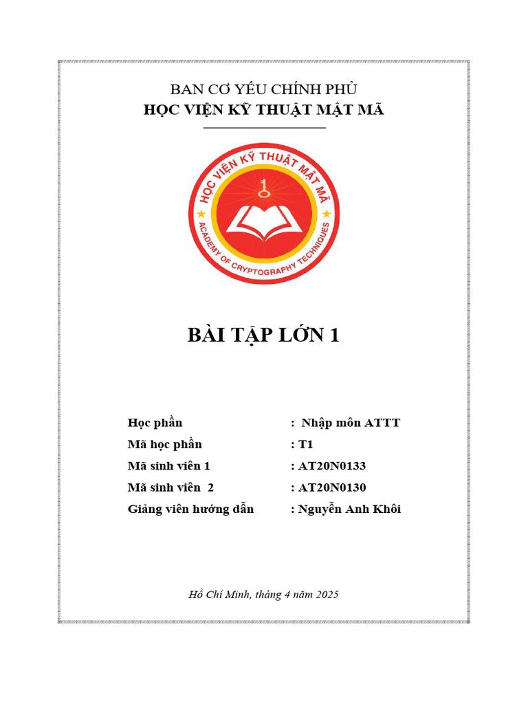Lê Văn Pháp - Hồ Nhật Nam - BTL1 | PDF