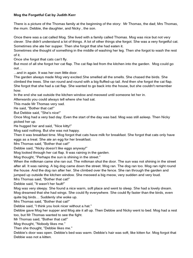 Mog the Forgetful Cat's Adventures | PDF
