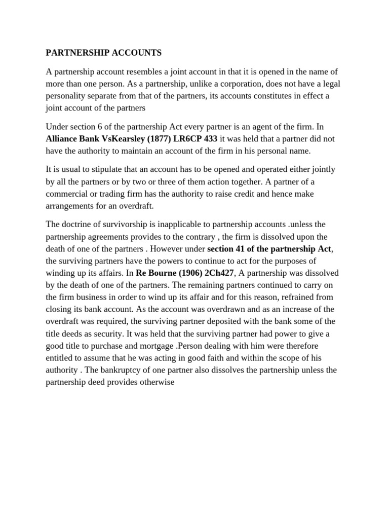 Partnership Accounts | PDF