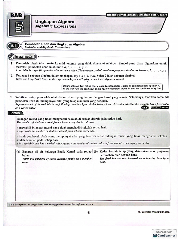 Chapter 5 Form 1 (1) | PDF