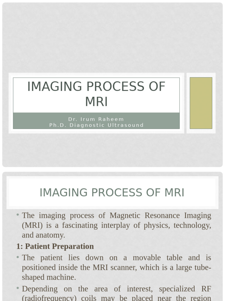 Imaging Process of MRI | PDF | Magnetic Resonance Imaging | Medical Imaging