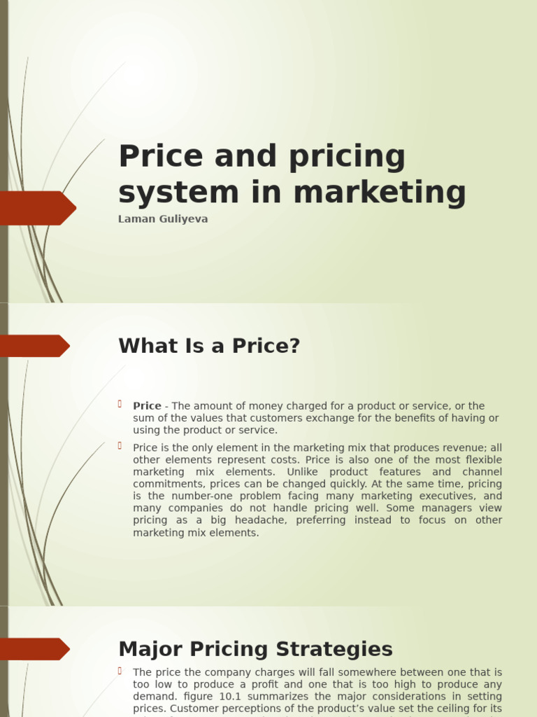 Lesson 9 Price and Pricing System in Marketing | PDF | Pricing | Demand