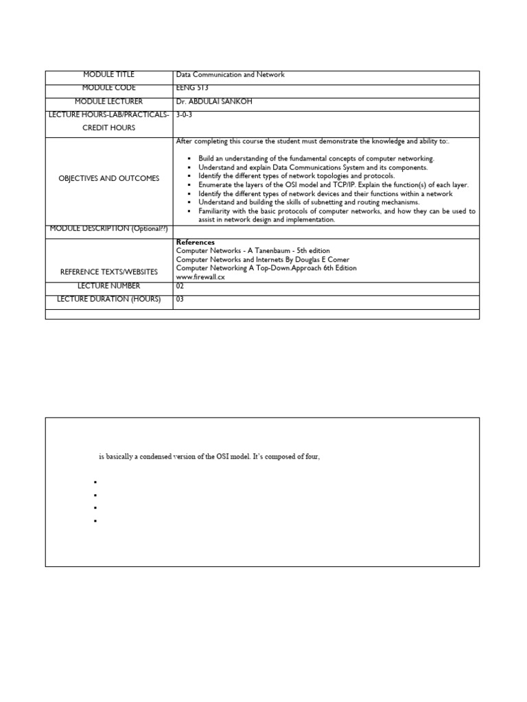 Lecture 02-Data Communication & Network-OSI Model and TCP-IP | PDF ...