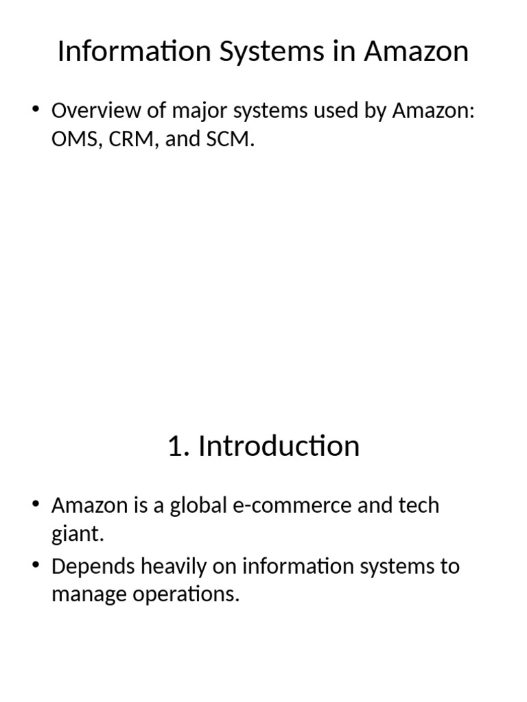Amazon's Information Systems Overview | PDF