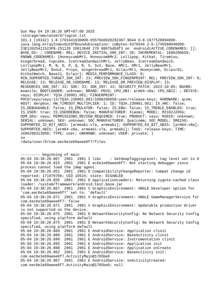 logcat | PDF | Mobile Linux | Software