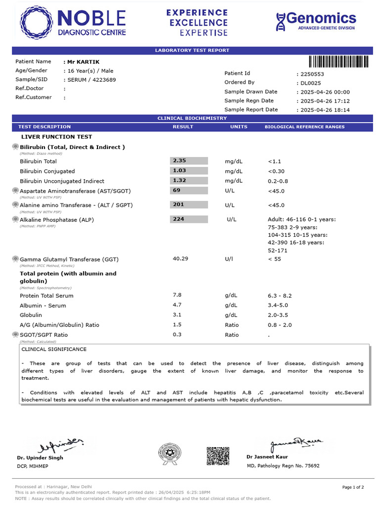 MR Kartik Report | PDF | Hepatitis | Infection