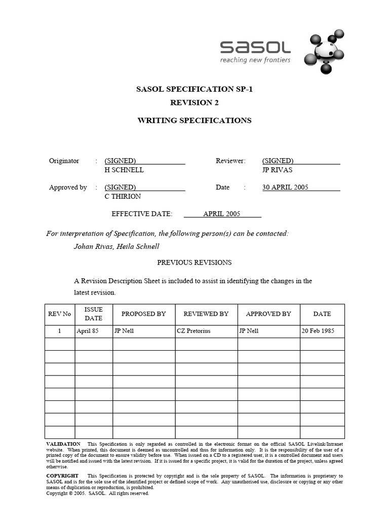 SP-1 Rev 2 Writing Standards and Specifications | PDF | Specification ...