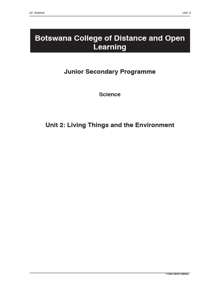 JC Science Unit 2 2014 | PDF | Cell (Biology) | Tissue (Biology)