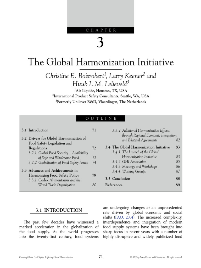 Chapter 3 - The Global Harmonization Initiati - 2010 - Ensuring Global Food Safe | PDF | World ...