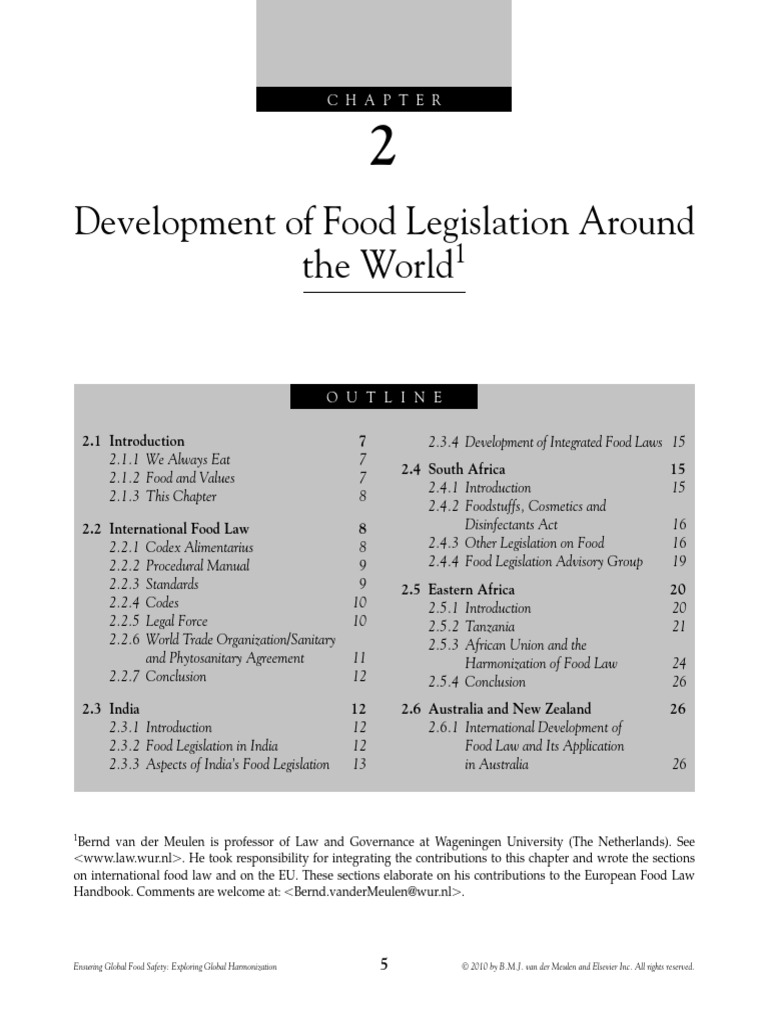 Global Food Safety Legislation Overview | PDF | World Trade ...